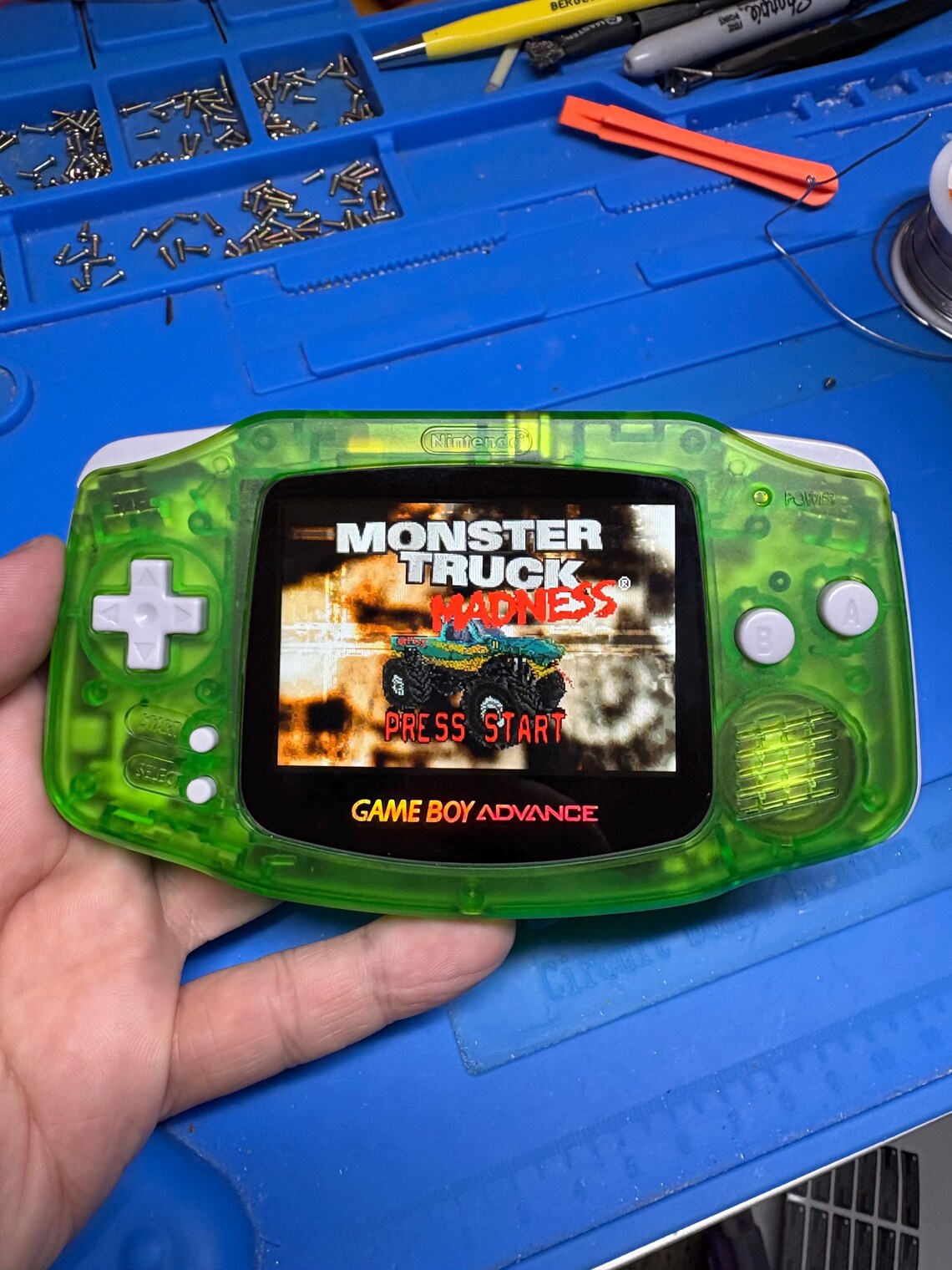 Backlit IPS Translucent Green Gameboy Advance Nintendo GBA NES ...