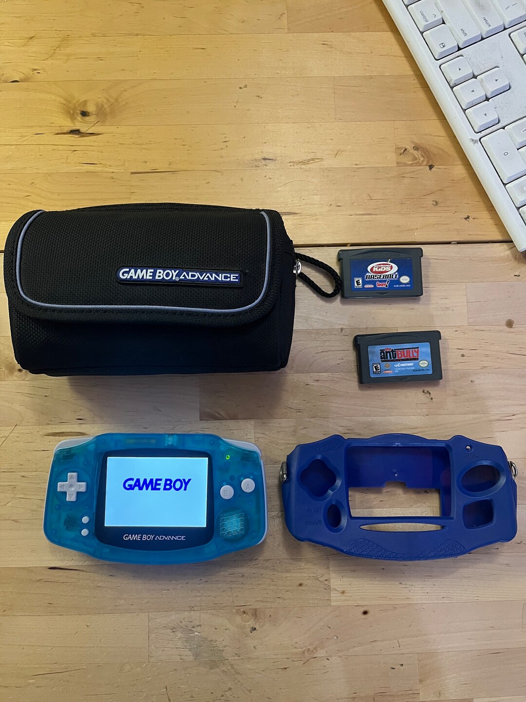 Translucent Blue Nintendo Gameboy Advance Backlit IPS Screen GBA Carry ...