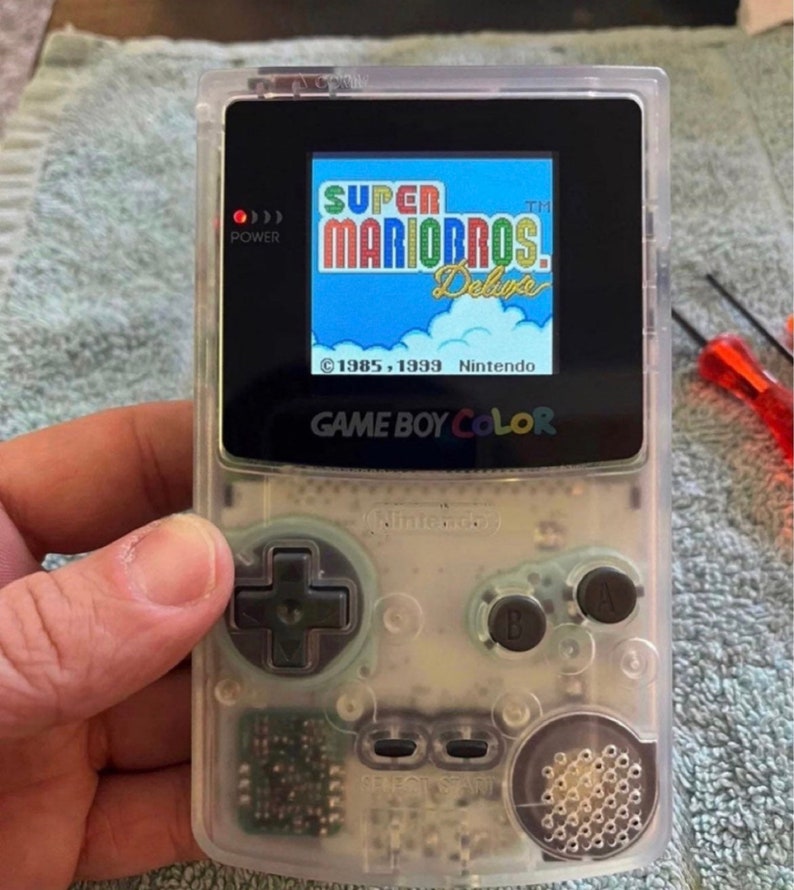 Backlit Clear Ice Nintendo Gameboy Color GBC Cartridge Japan TFT USB ...