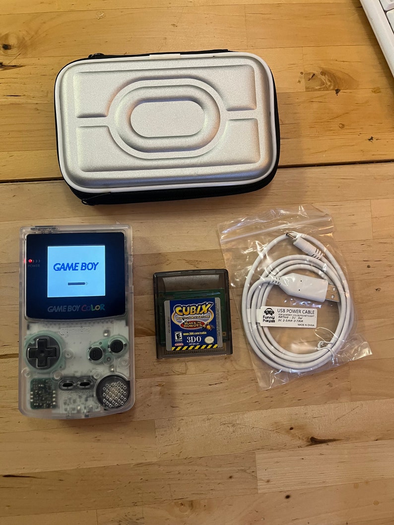 Backlit Clear Ice Nintendo Gameboy Color GBC Cartridge Japan TFT USB ...