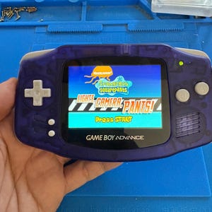 Purple Translucent Gameboy Advance Backlit IPS Screen GBA Nintendo V2 ...