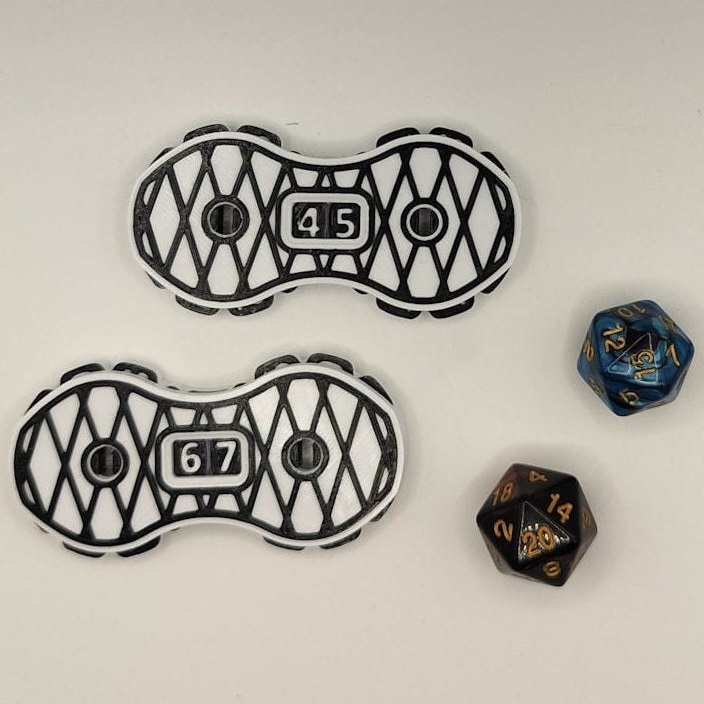 Double Digit Counter V2 Grid Top Set of TWO Colorful Game Life Tracker ...