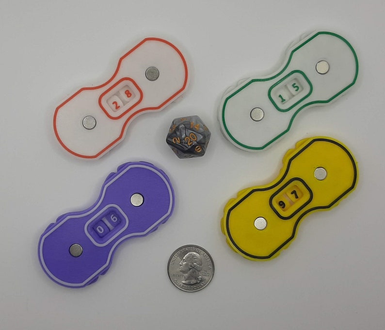 Double Digit Counter Wheel | Set of TWO | Colorful Game Life Tracker 00 ...