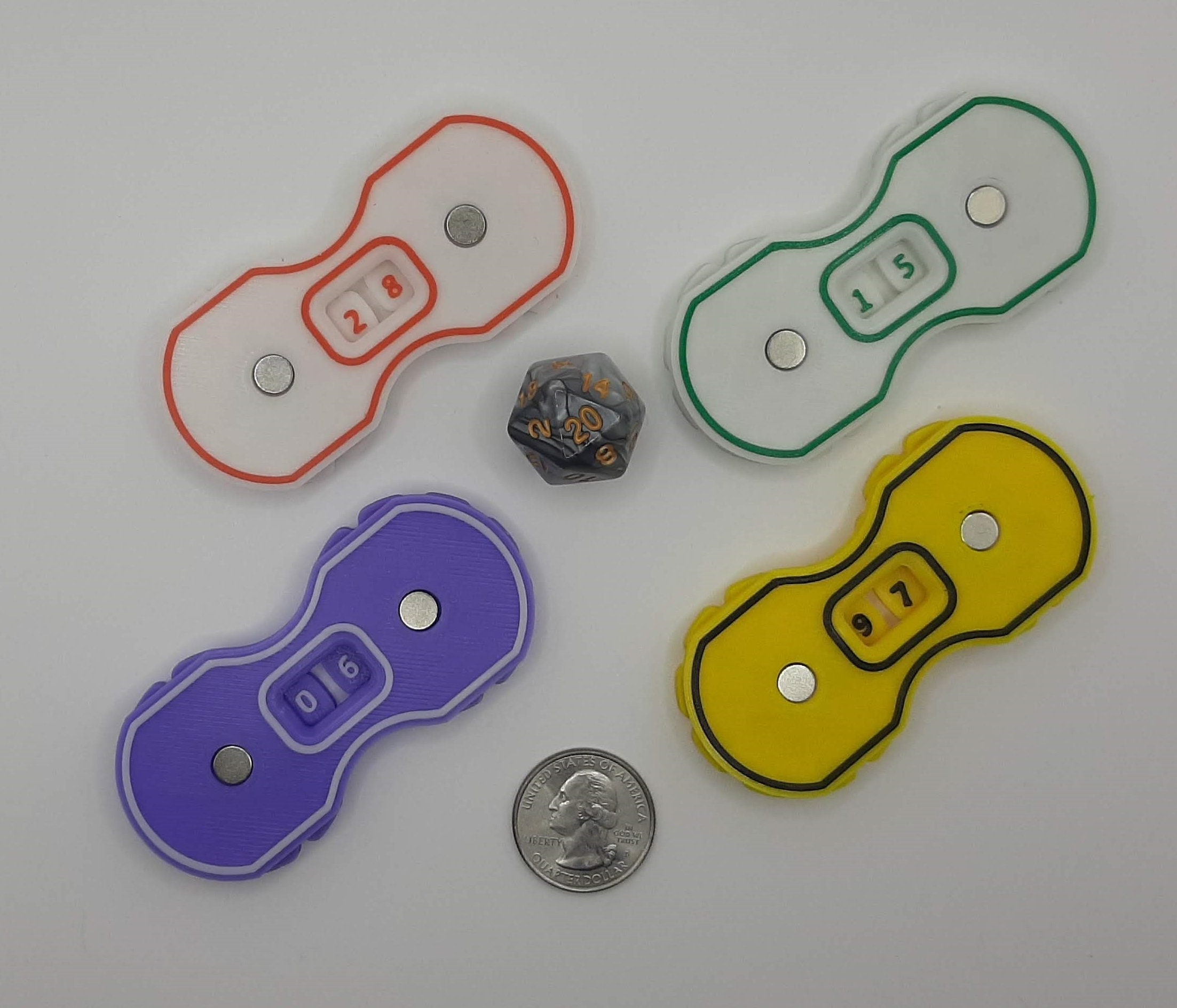 Double Digit Counter Wheel | Set of TWO | Colorful Game Life Tracker 00 ...