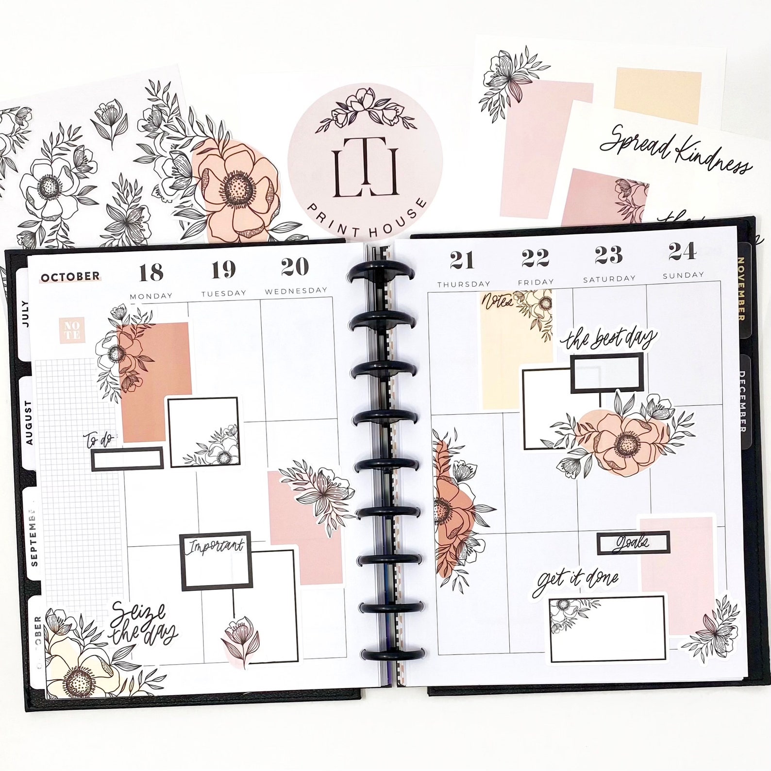 Complete Signature Bundle Stickers L Floral Sticker Set L Decorative ...