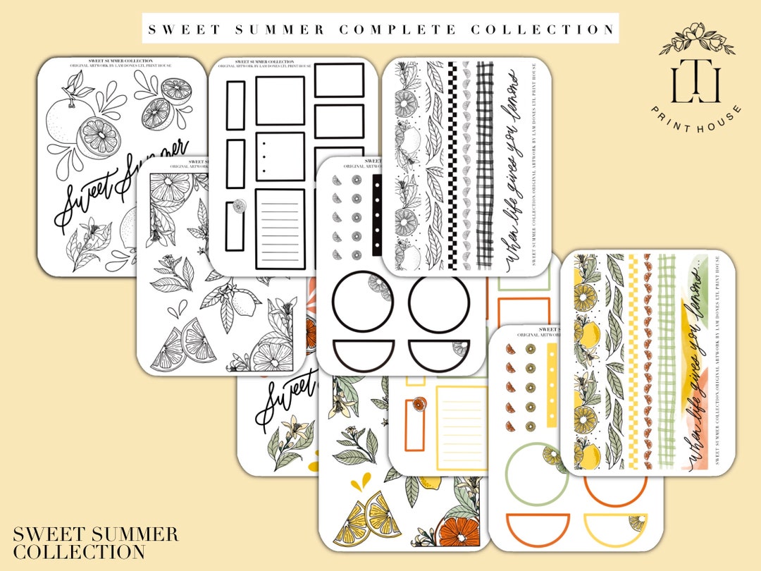 Sweet Summer Color Bundle L Decorative Planner Stickers - Etsy