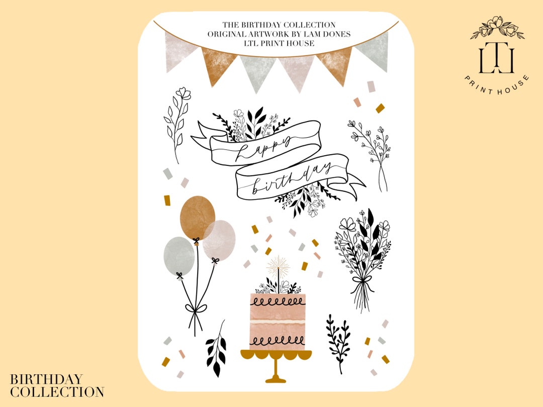 Birthday Stickers L Decorative Planner Stickers - Etsy