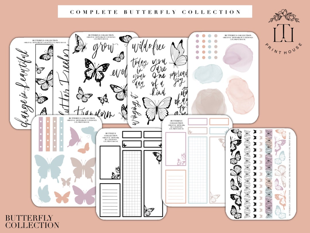 Complete Butterfly Collection L Decorative Planner Stickers - Etsy