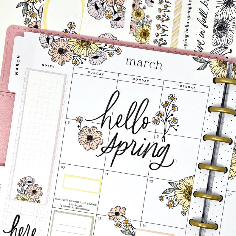 Colorful Spring Floral Corner Stickers L Decorative Planner Stickers - Etsy