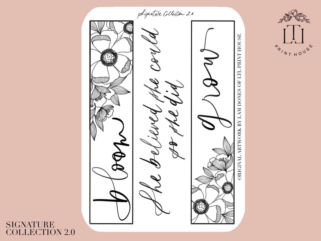 Signature Collection 2.0 L Floral Side Panel Stickers L Decorative ...