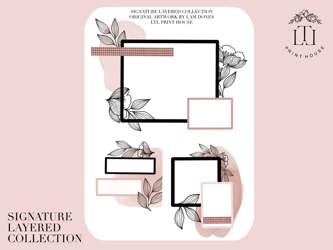 Sig. Layered Collection L Floral Stickers L Decorative Planner Stickers ...