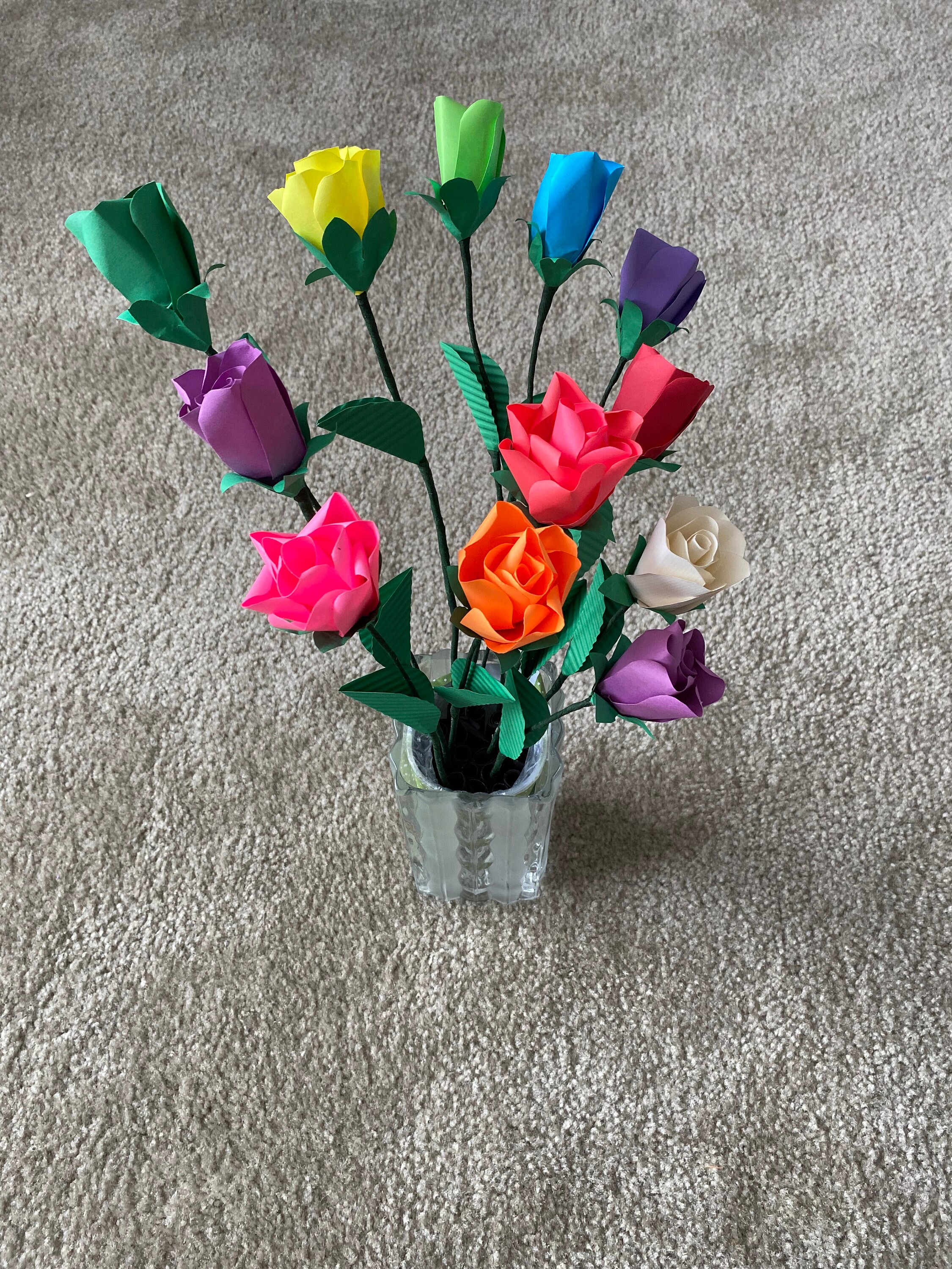 Dozen Handmade Paper Roses - Etsy