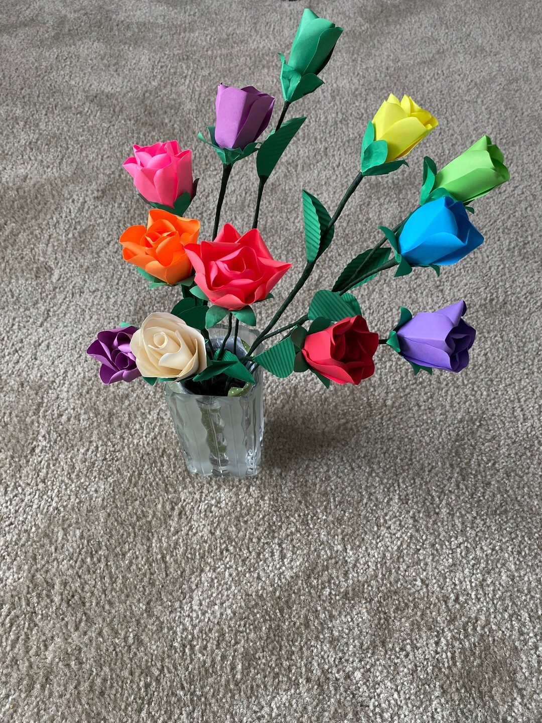 Dozen Handmade Paper Roses - Etsy