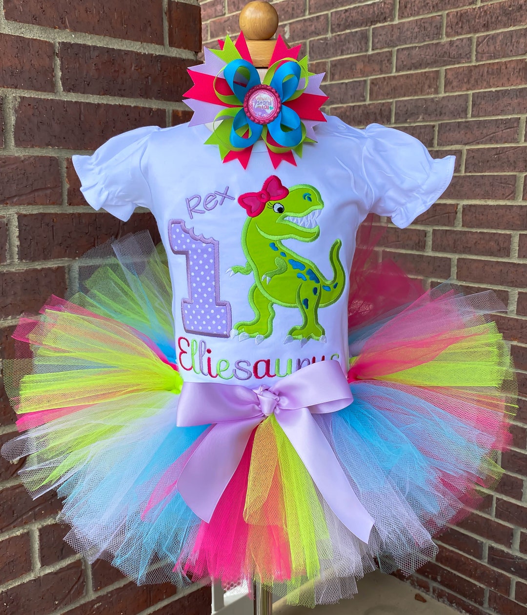Personalized Embroidery Dino Birthday Tutu Set, Dinosaur, Any Birthday ...