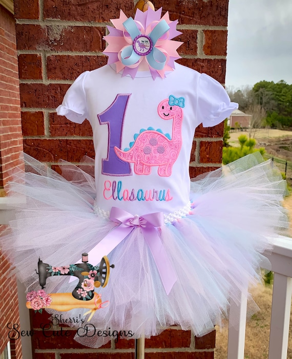 Personalized Embroidery Dino Birthday Tutu Set Dinosaur Any - Etsy