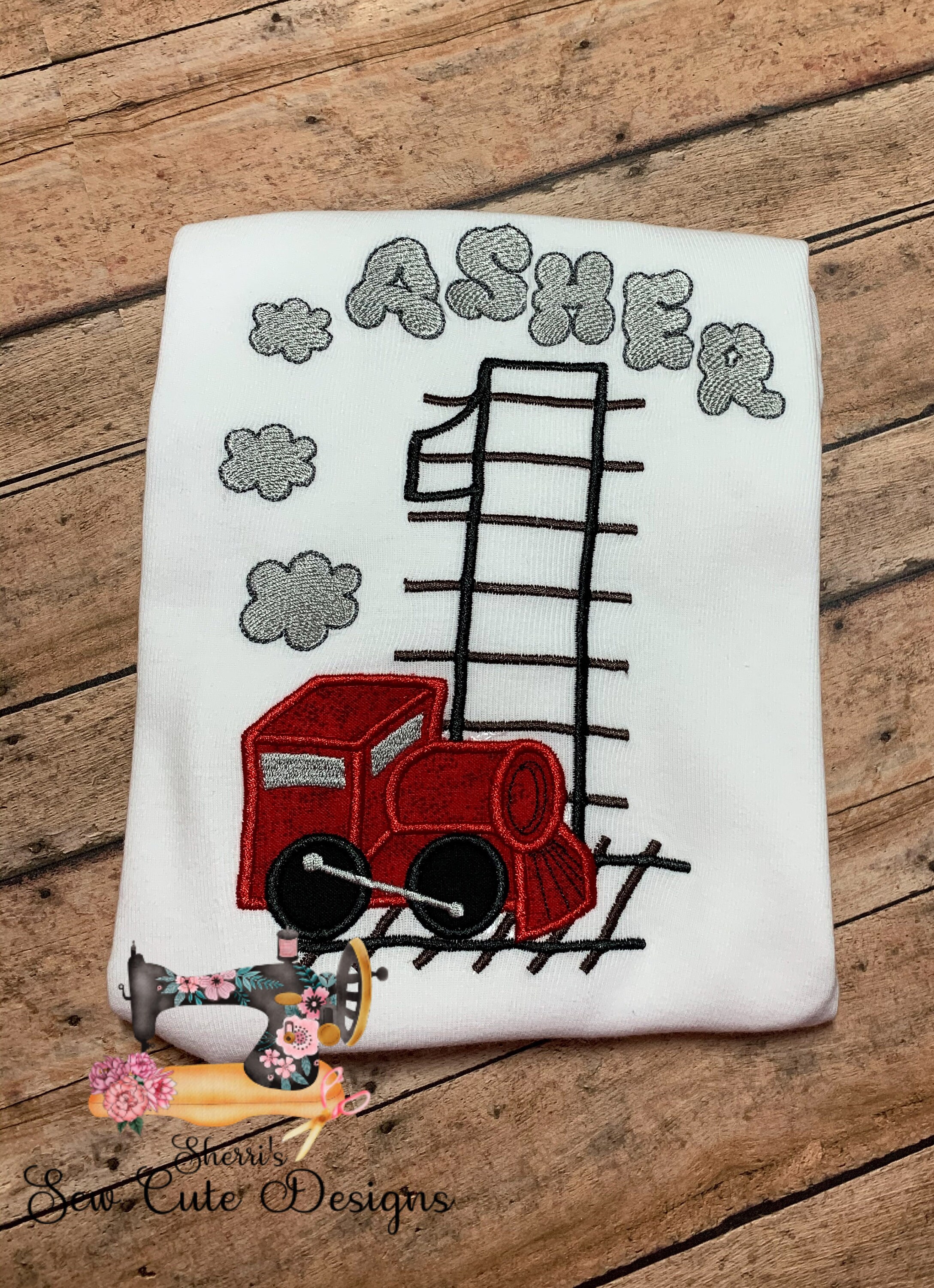 Personalized Embroidery Train Track Birthday Shirt - Etsy