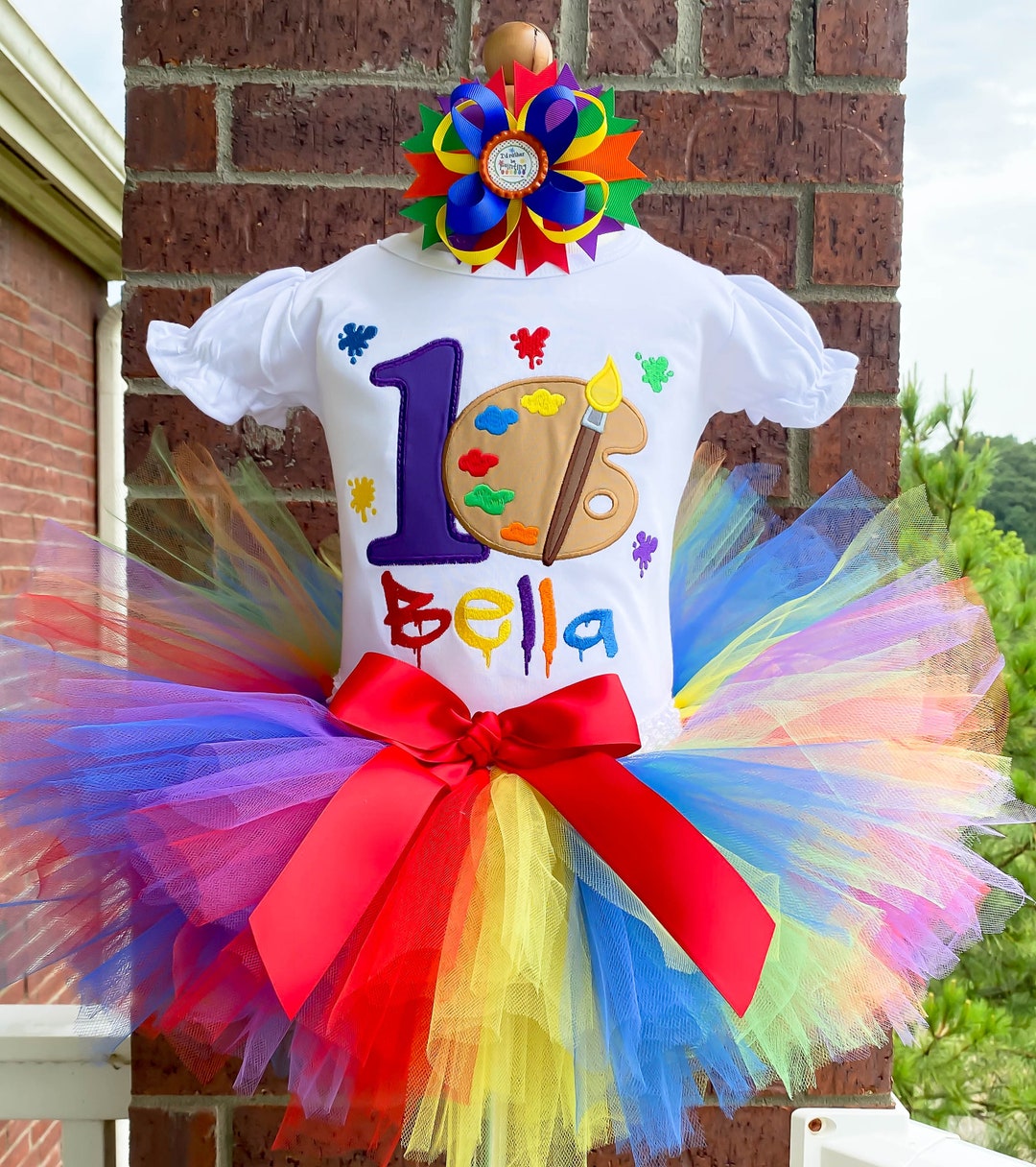 Personalized Embroidery Painting Tutu Set, Colors, Paint Party, Tutu ...