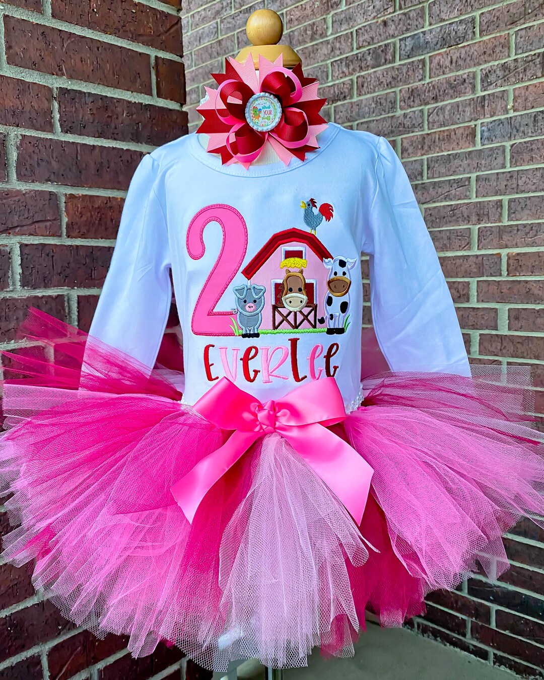 Personalized Embroidery Farm Birthday Tutu Set, Cow, Barn, Horse ...