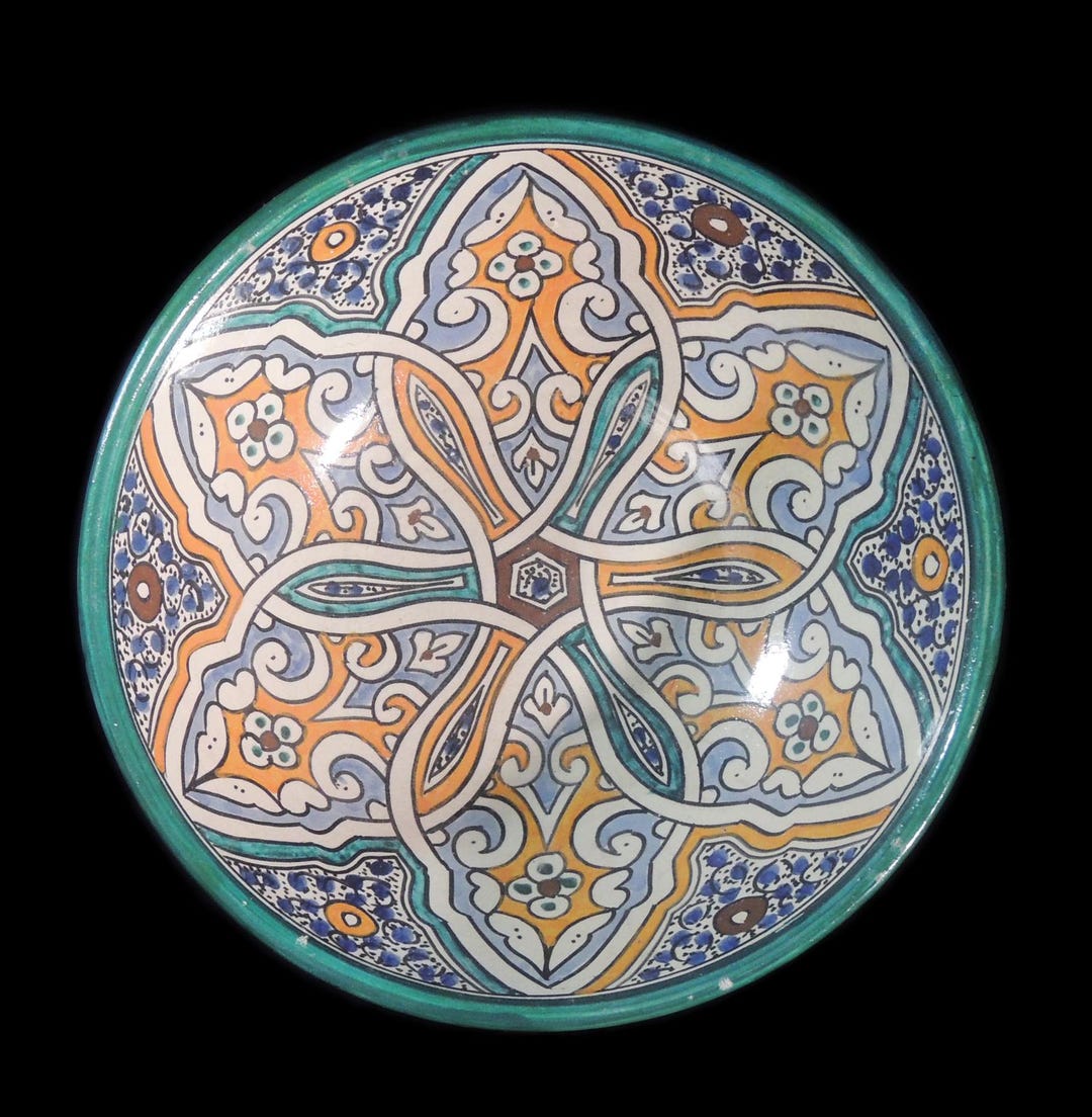 Vintage Handmade Moroccan Ceramic Bowl: Colorful Fez Pottery - Etsy