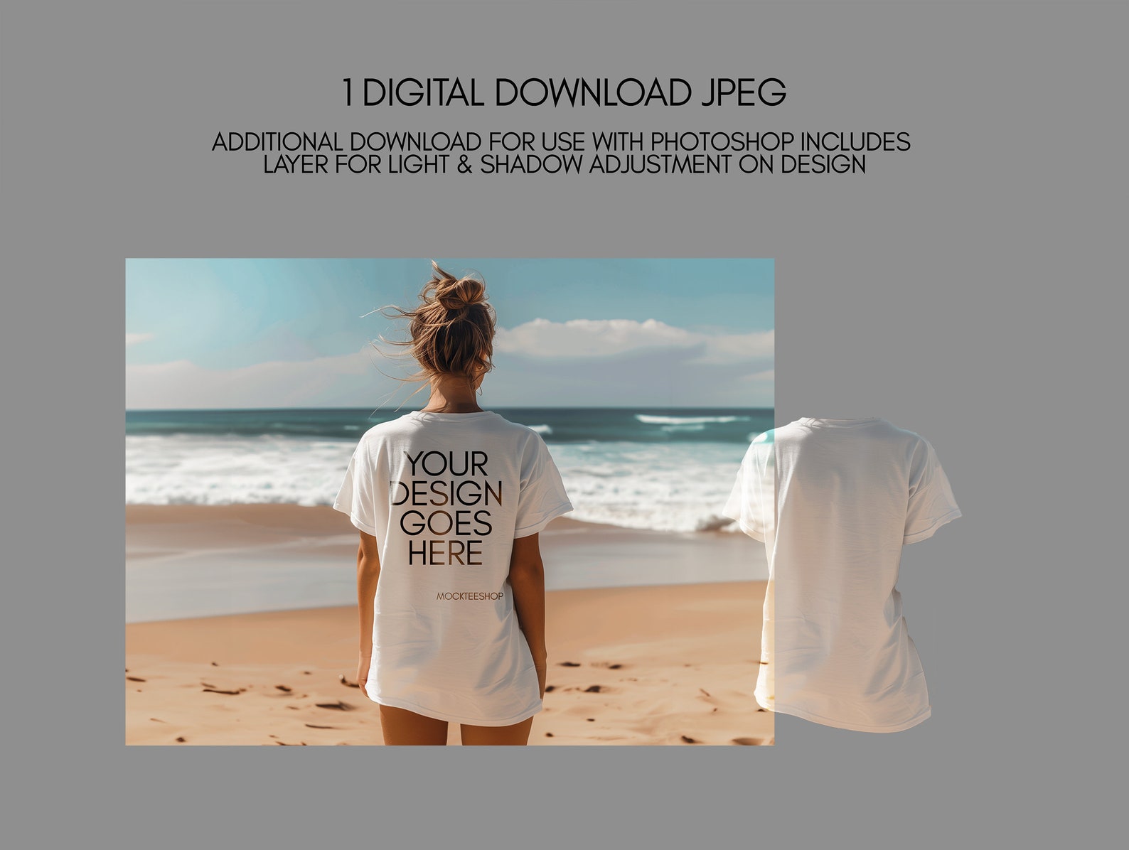 Female Model Back View Mockup Wearing Short Sleeve White T Shirt ...