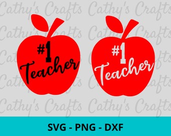 Number 1 Teacher Svg - Etsy