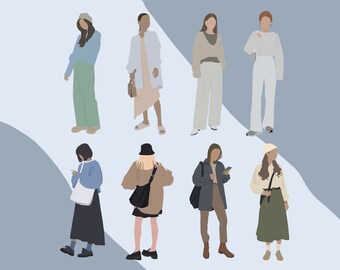 Flat Vector People Illustration Pack Art | Etsy