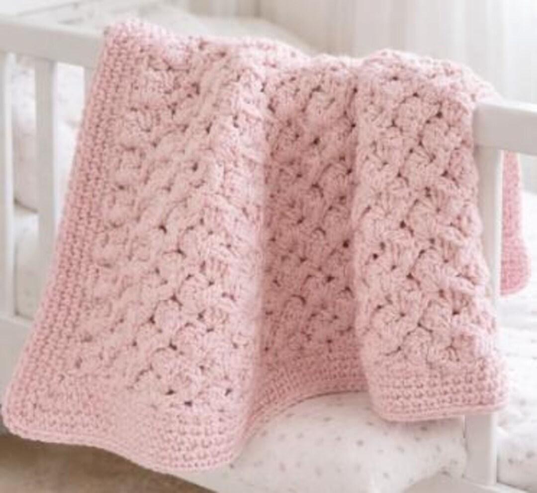 Slanted Shell Stitch Crochet Baby Blanket Pattern, Modern Afghan (PDF ...