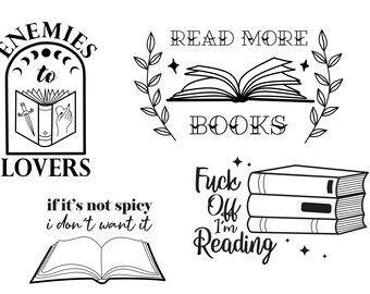 Reading Lover Plotter File SVG DXF PNG Book Cricut Silhouette Download ...