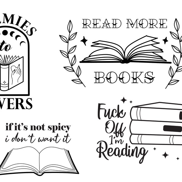 Bookish Vector Svg - Etsy
