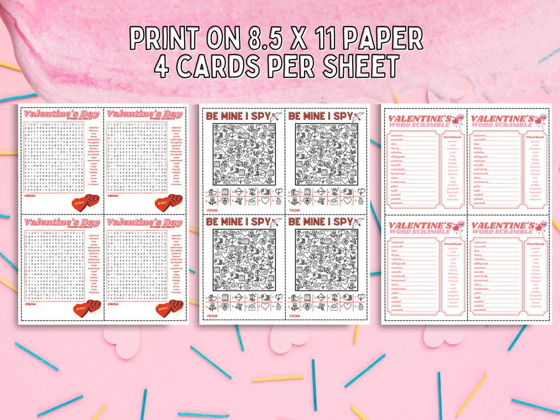 Printable Valentines Cards for Kids, Valentine Kids Classroom, Activity ...