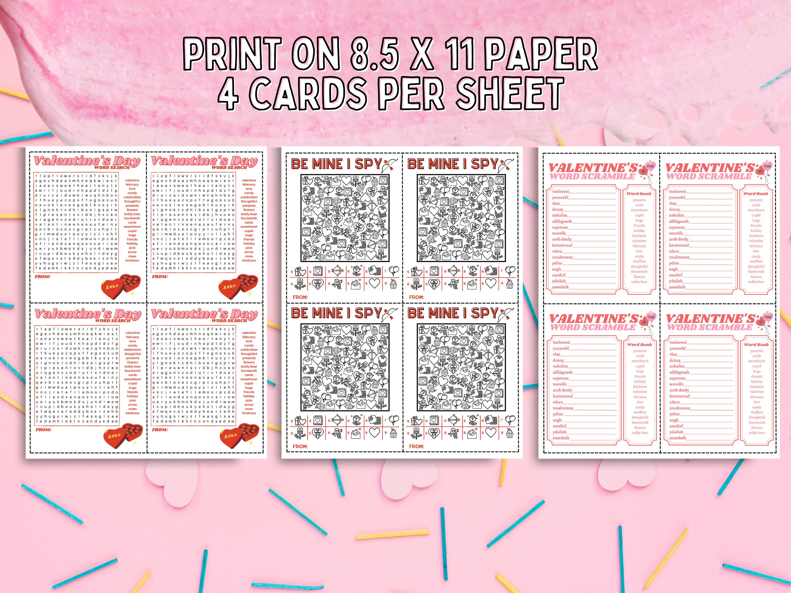 Printable Valentines Cards for Kids, Valentine Kids Classroom, Activity ...