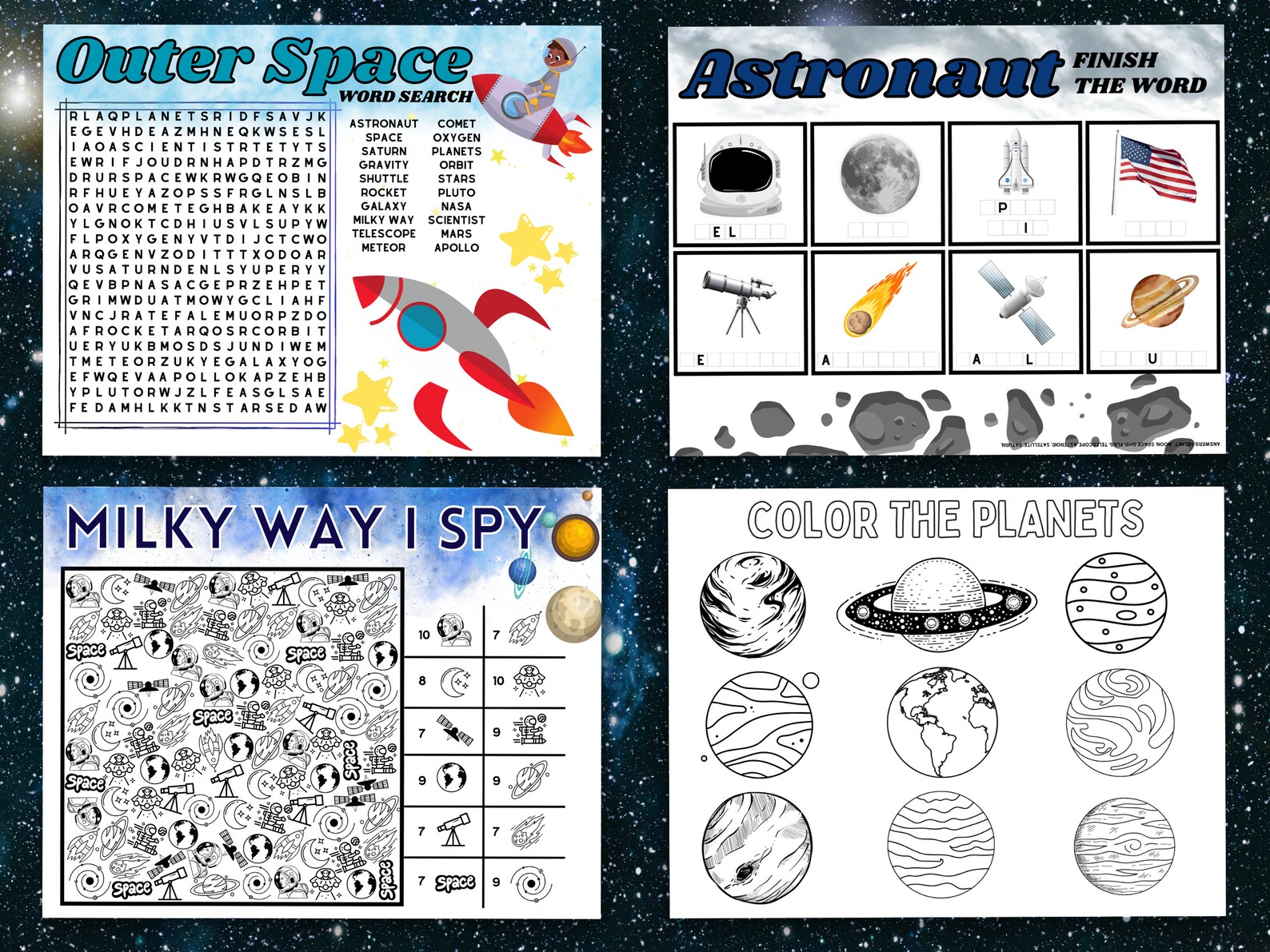 Outer Space Activity Printable for Kids | Astronaut Printables ...