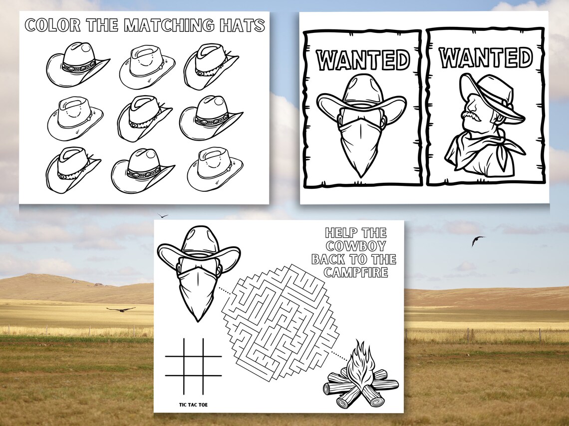 Cowboy Activity Printable for Kids | Cowboy Printables | Western Word ...