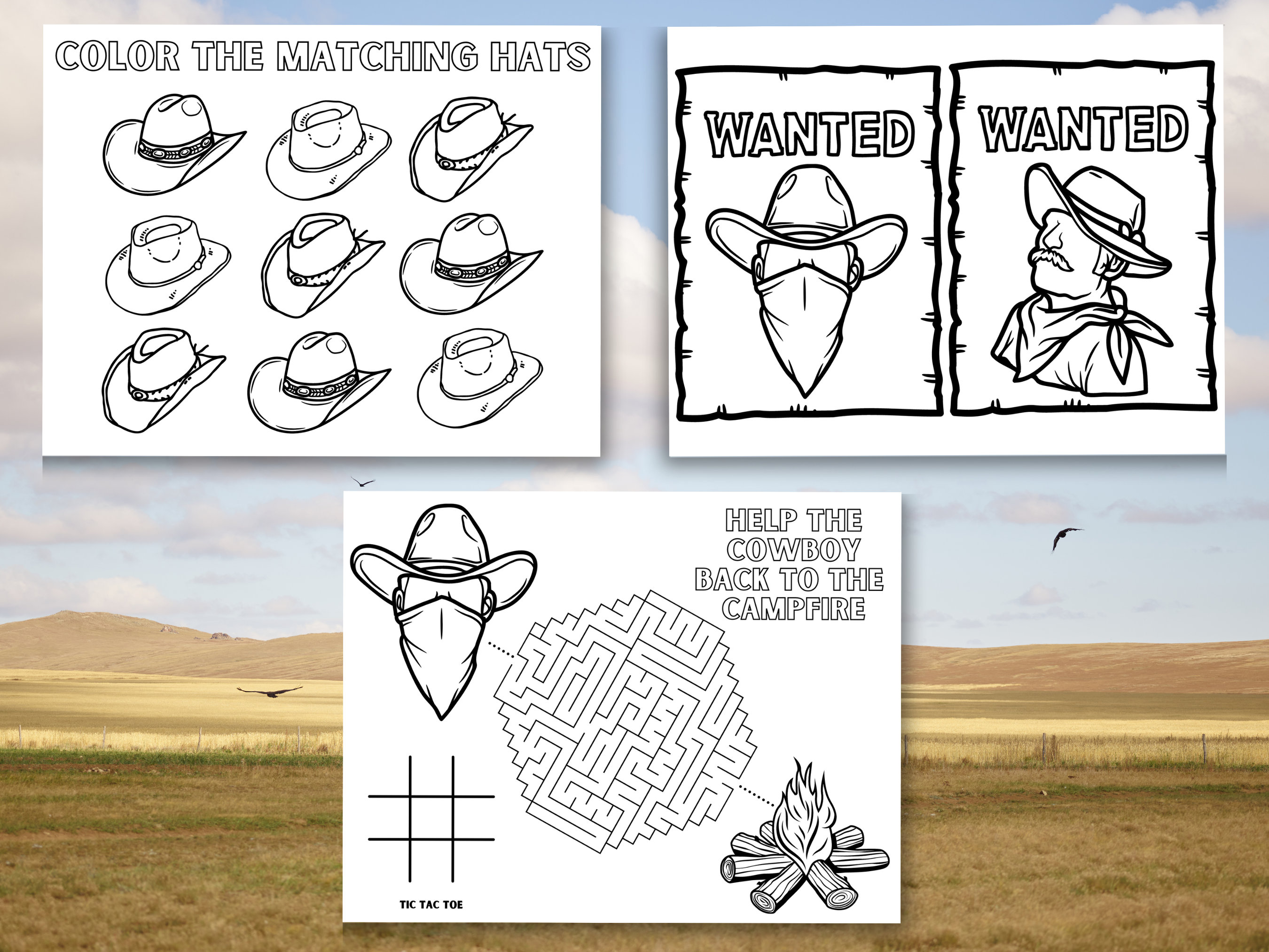 Cowboy Activity Printable for Kids | Cowboy Printables | Western Word ...