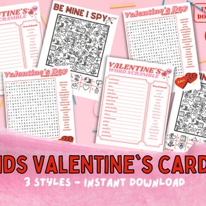 Printable Valentines Cards for Kids, Valentine Kids Classroom, Activity ...