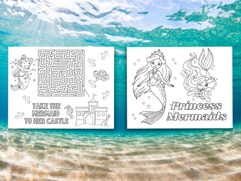 Mermaid Party Activity, Under the Sea Printable, Mermaid Party Favors ...