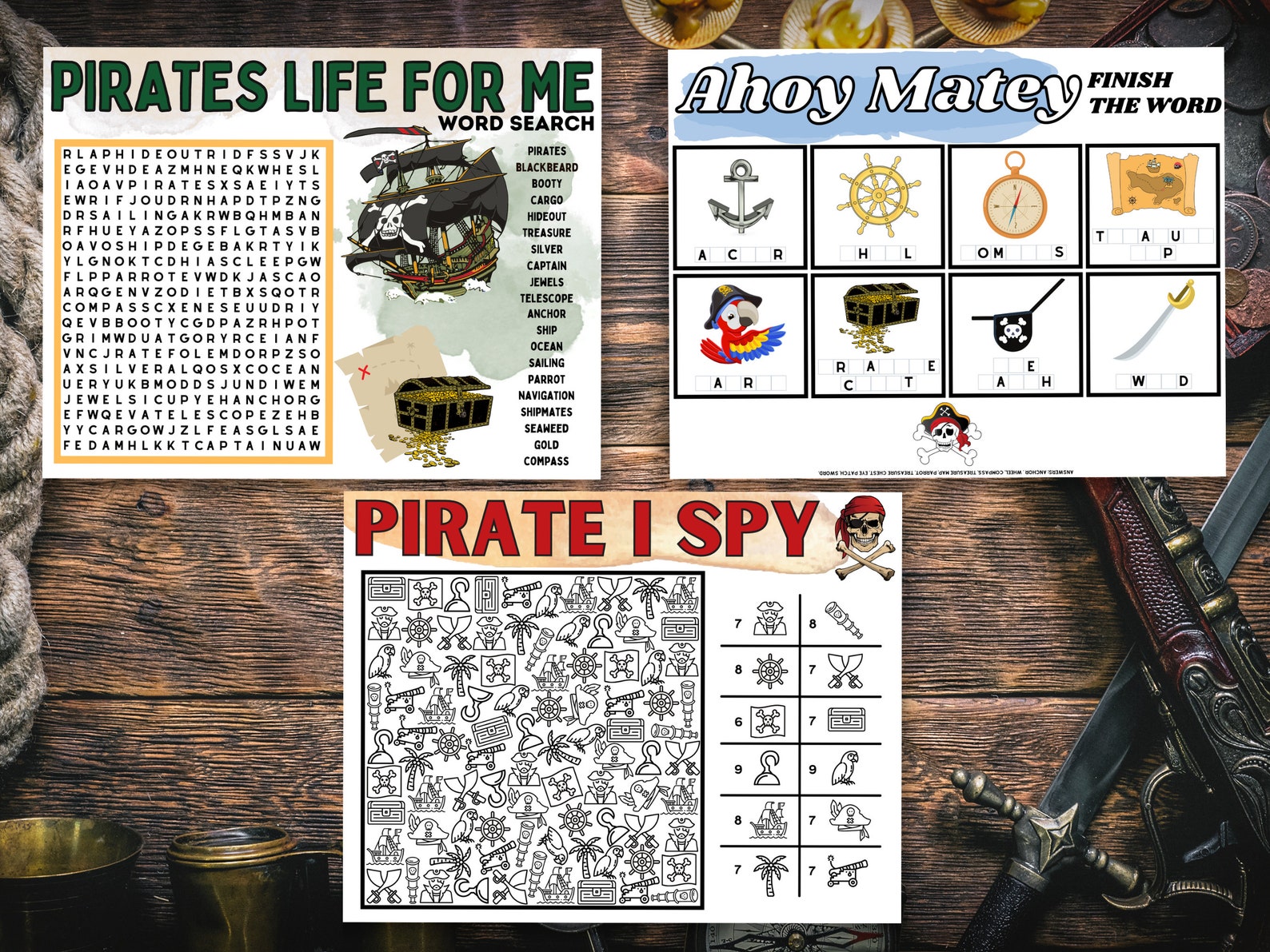 Pirate Activity Printables for Kids | Printable Activity Sheets ...