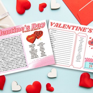 Printable Valentine's Day Kids Activity Pages, Valentines Word Search ...