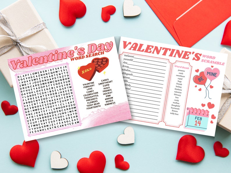 Printable Valentine's Day Kids Activity Pages, Valentines Word Search ...