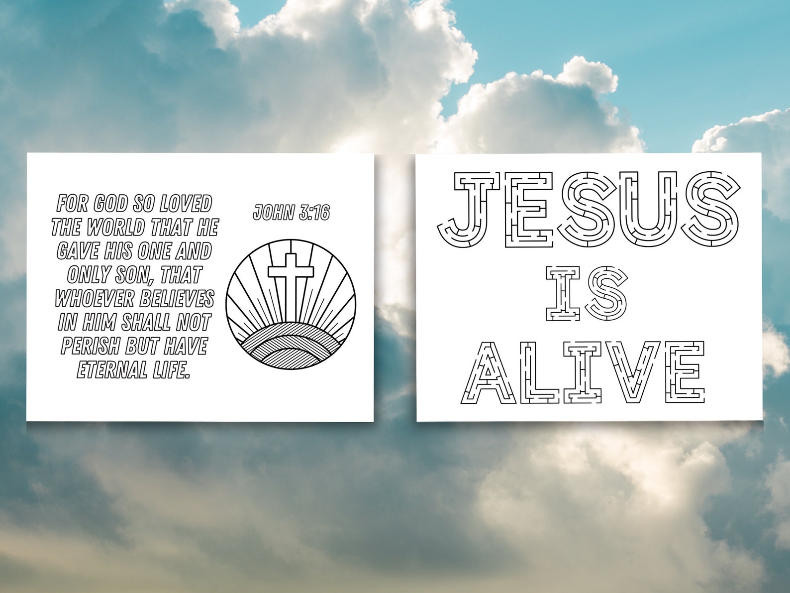 Christian Easter Activity Pages: Scripture Coloring, Word Games (PDF ...