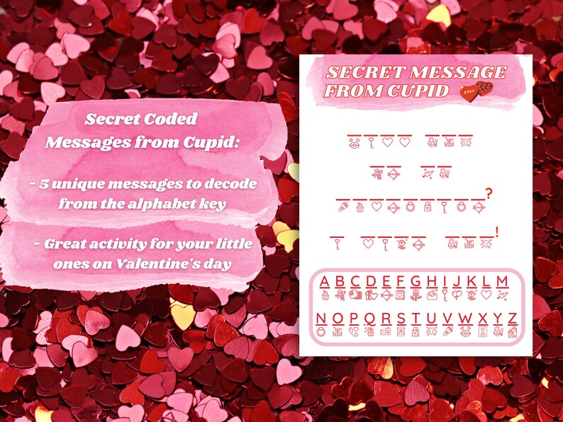 Valentine's Secret Code Activity: Printable Cupid Messages (PDF) - Etsy
