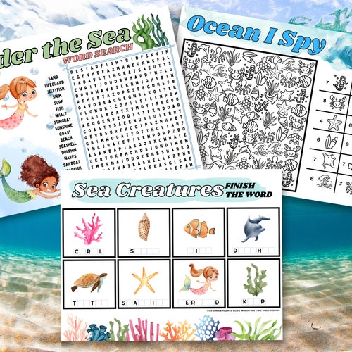 Mermaid Games Printable Bundle Mermaid Under the Sea Activity - Etsy