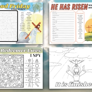 Christian Easter Activity Pages for Kids | He is Risen Printables ...