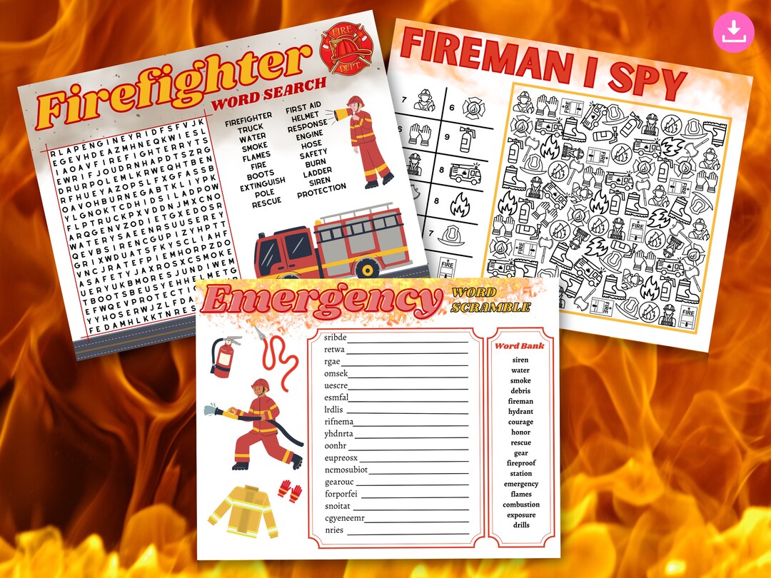 Firefighter Activity Printable for Kids | Fireman Birthday ...
