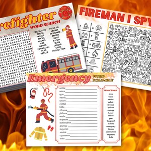 Firefighter Activity Printable for Kids Fireman Birthday Firefighter ...