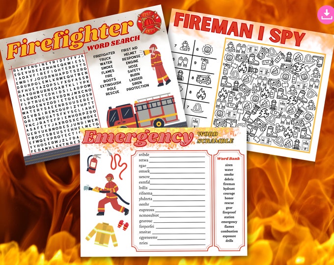 Fire Safety Word Search Printable PDF - Etsy Canada