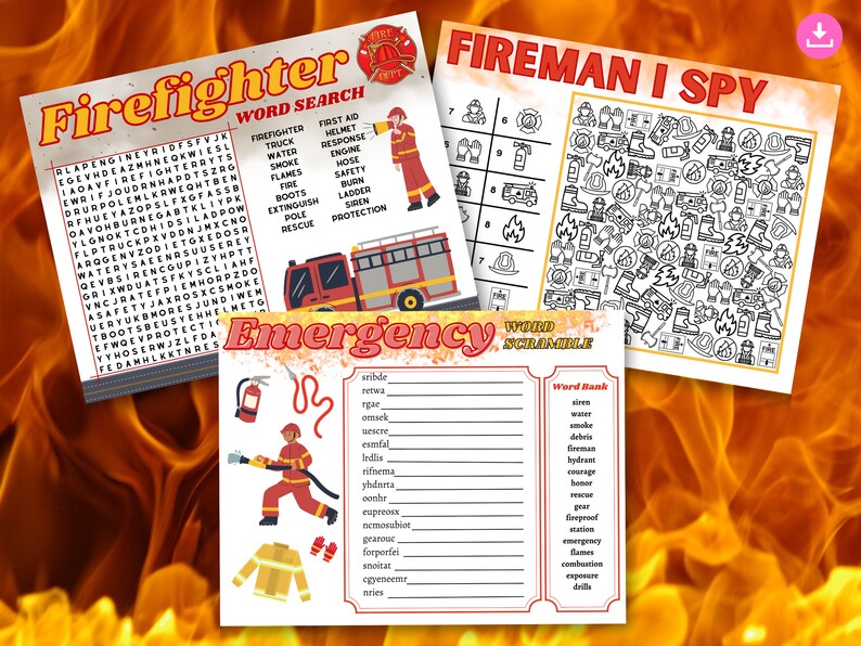 Firefighter Activity Printable for Kids | Fireman Birthday ...