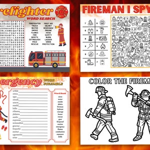 Firefighter Activity Printable for Kids | Fireman Birthday ...