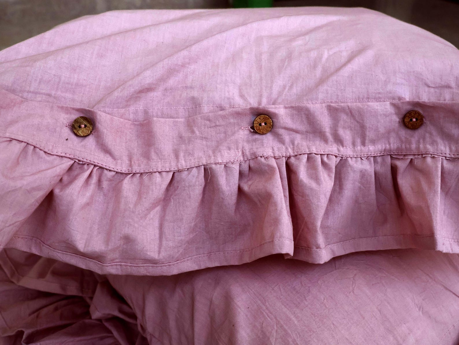 Blush Pink Cotton Duvet Cover Ruffled Cotton Duvet Cover With 2 ...