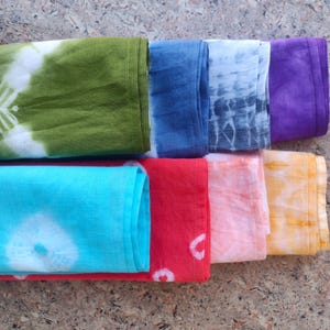 Set of 8 Colour Tie-dye Cotton Napkin,eco-friendly Cotton Napkins ...